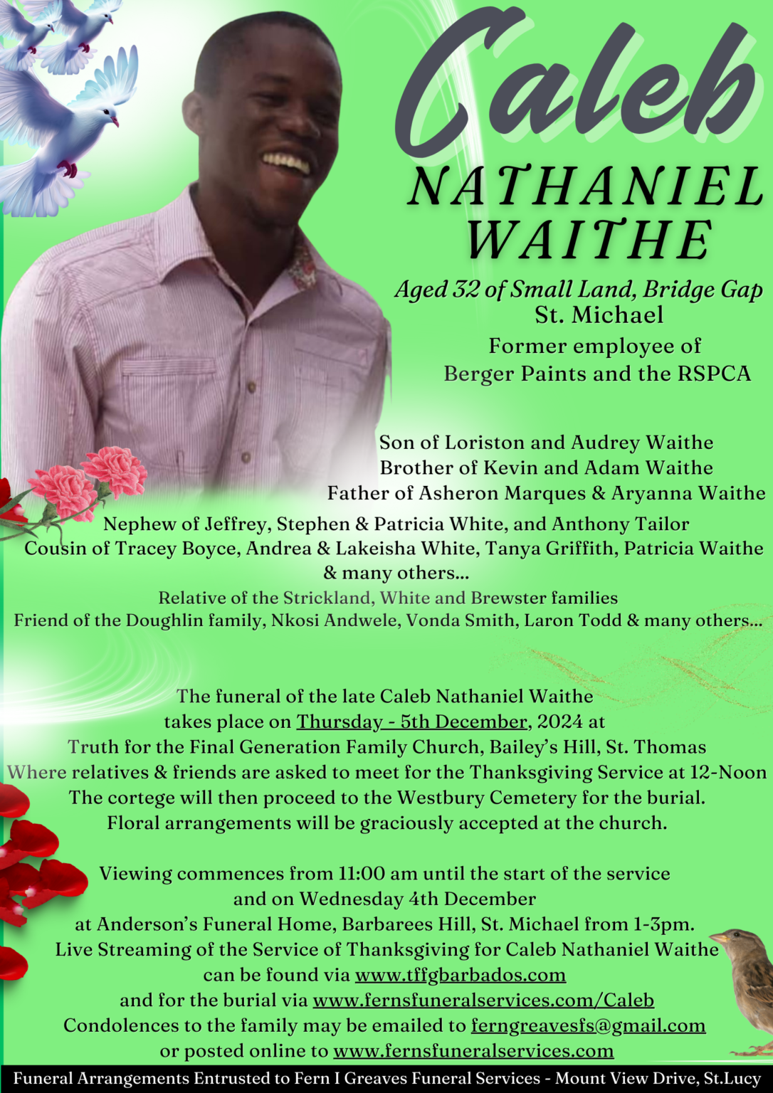 Announcements | Obits – Fern I. Greaves Funeral Services