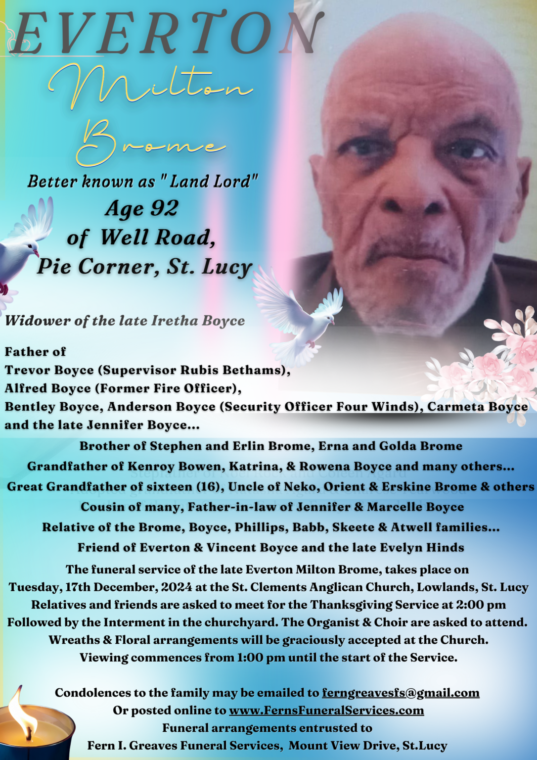 Announcements | Obits – Fern I. Greaves Funeral Services