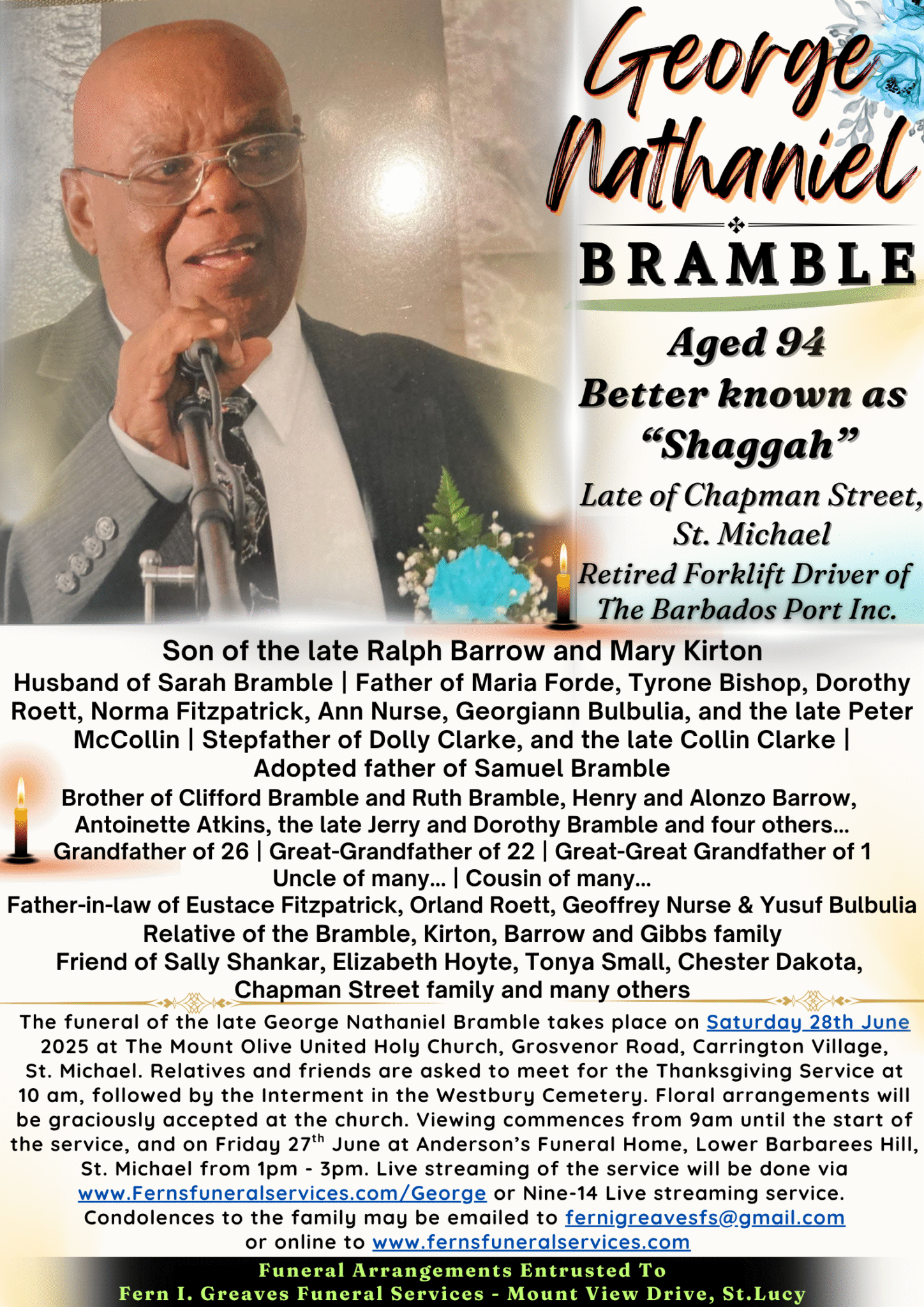 Announcements | Obits – Fern I. Greaves Funeral Services