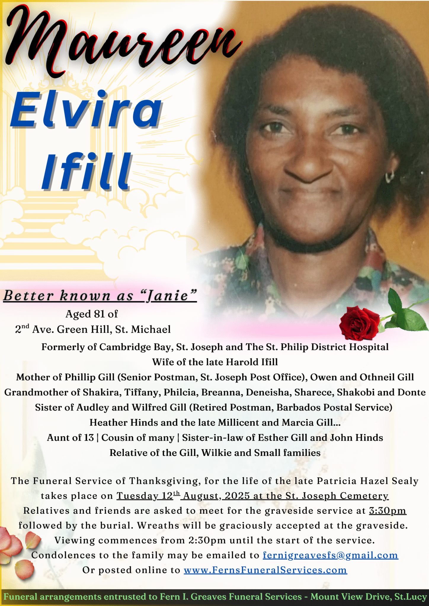 Announcements | Obits – Fern I. Greaves Funeral Services