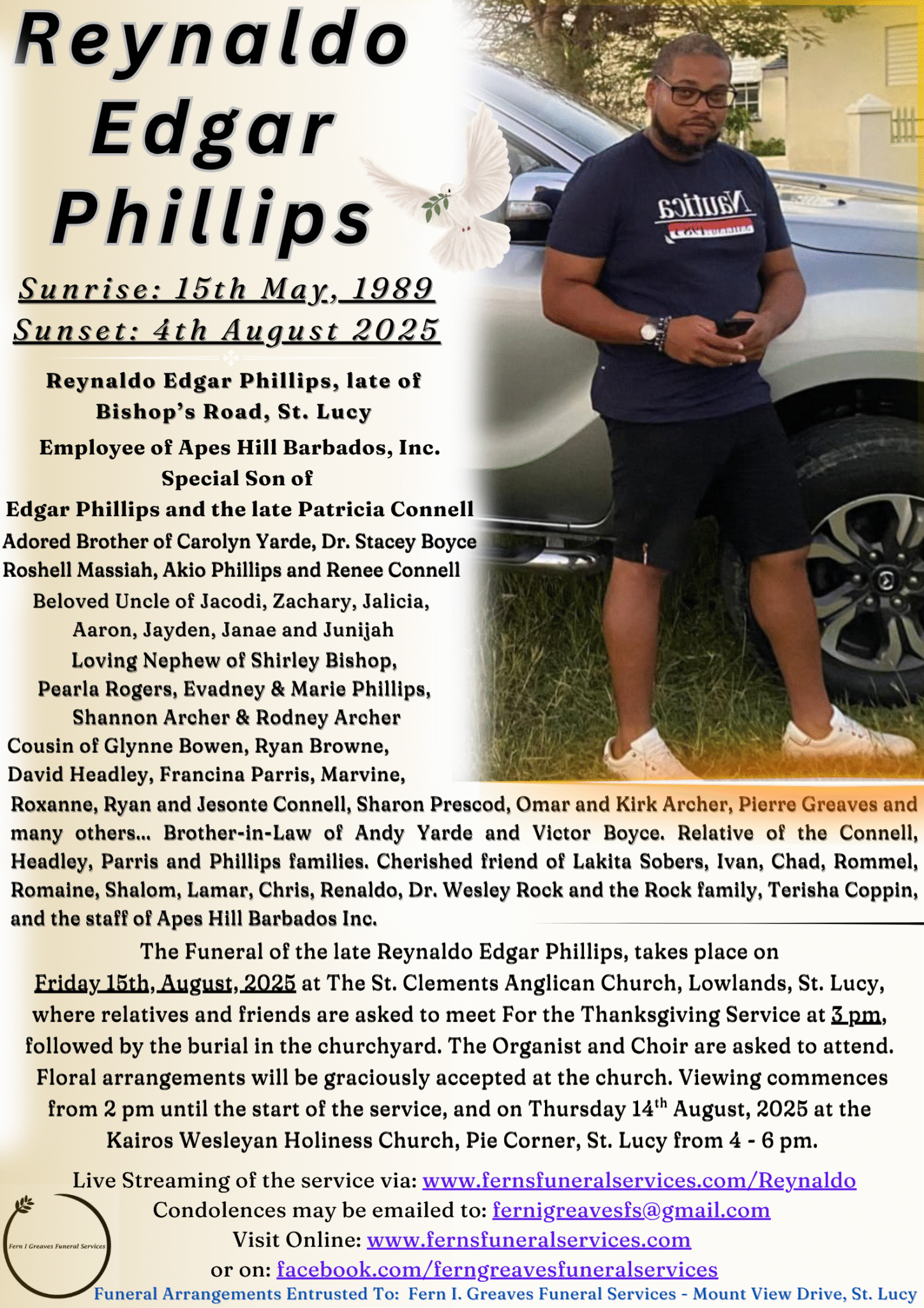 Announcements | Obits – Fern I. Greaves Funeral Services