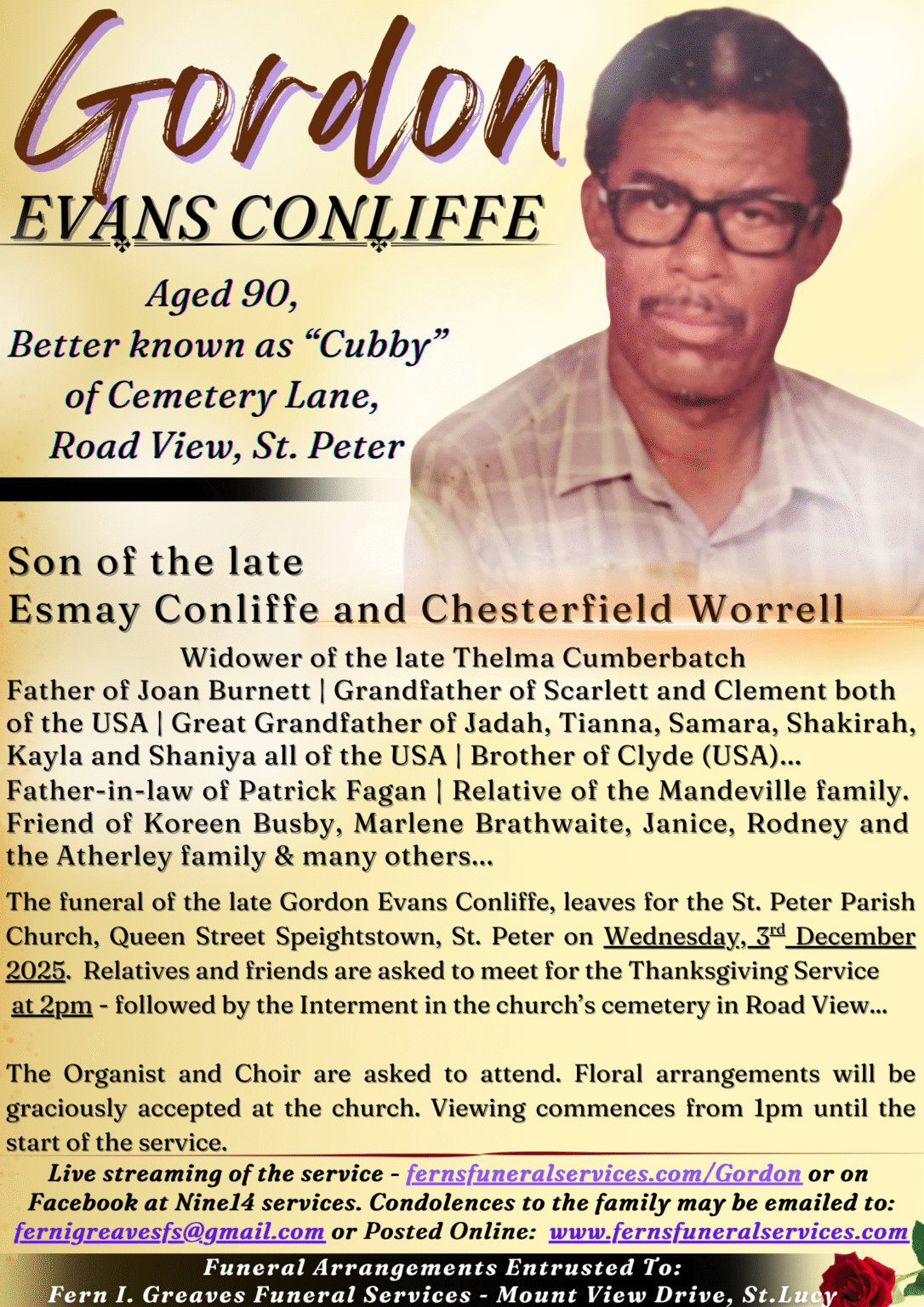 Announcements | Obits – Fern I. Greaves Funeral Services