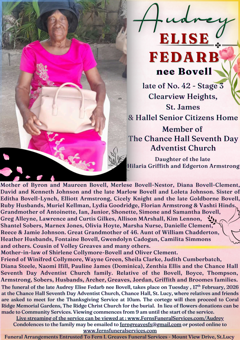 Announcements | Obits – Fern I. Greaves Funeral Services