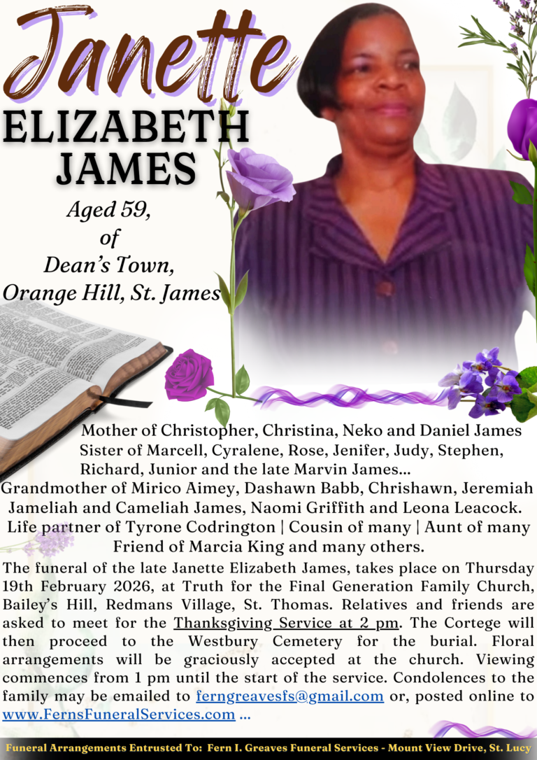Announcements | Obits – Fern I. Greaves Funeral Services