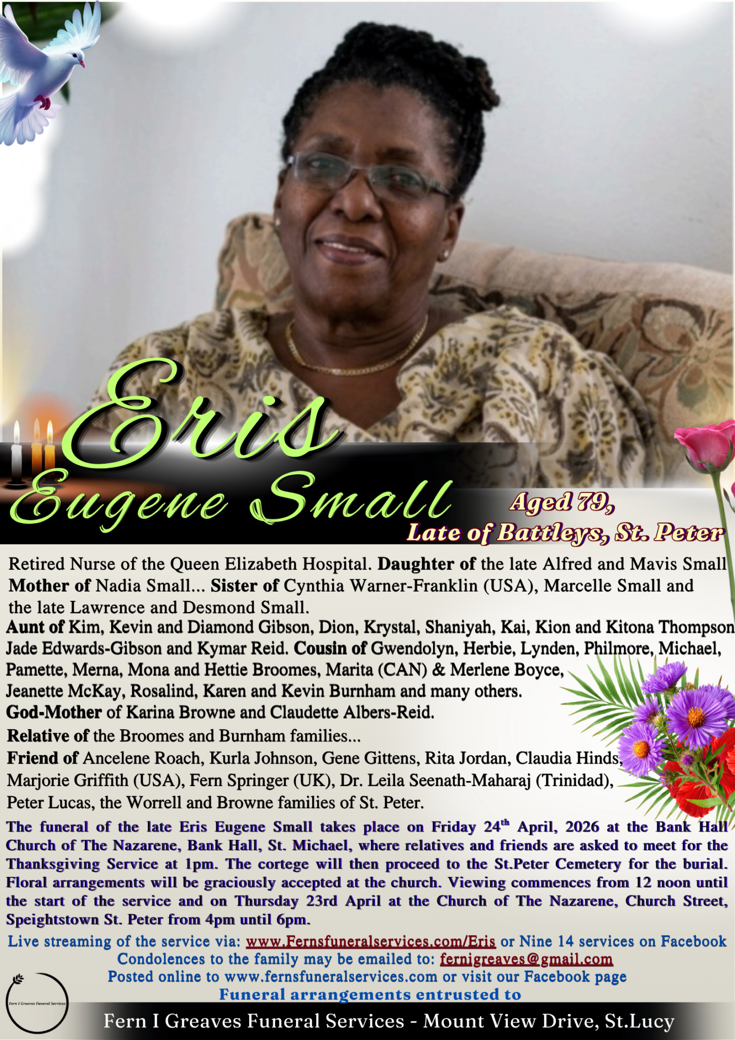 Announcements | Obits – Fern I. Greaves Funeral Services